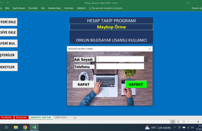 Müşteri Takip ve Veresiye Programı arşivleri - Size Özel Excel Programlar
