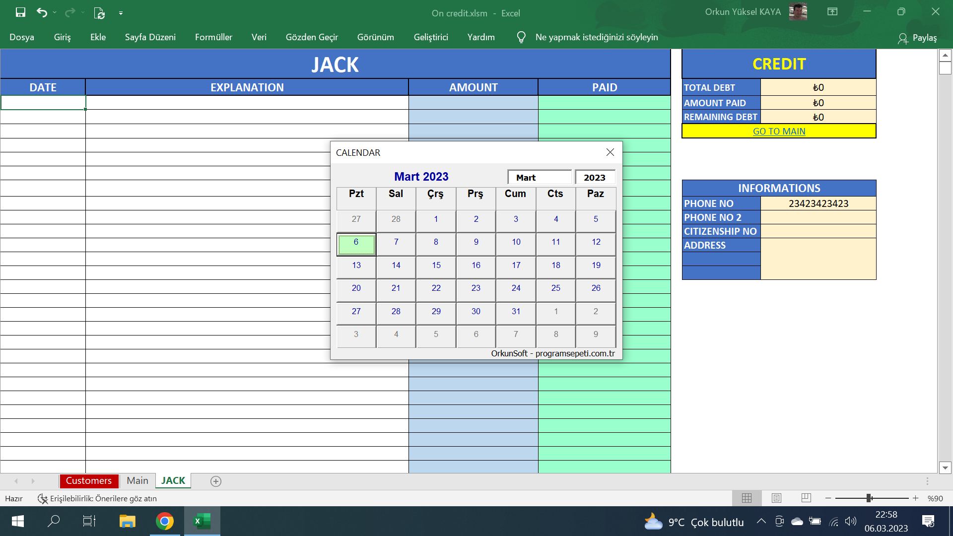 Programlar - Size Özel Programlar
