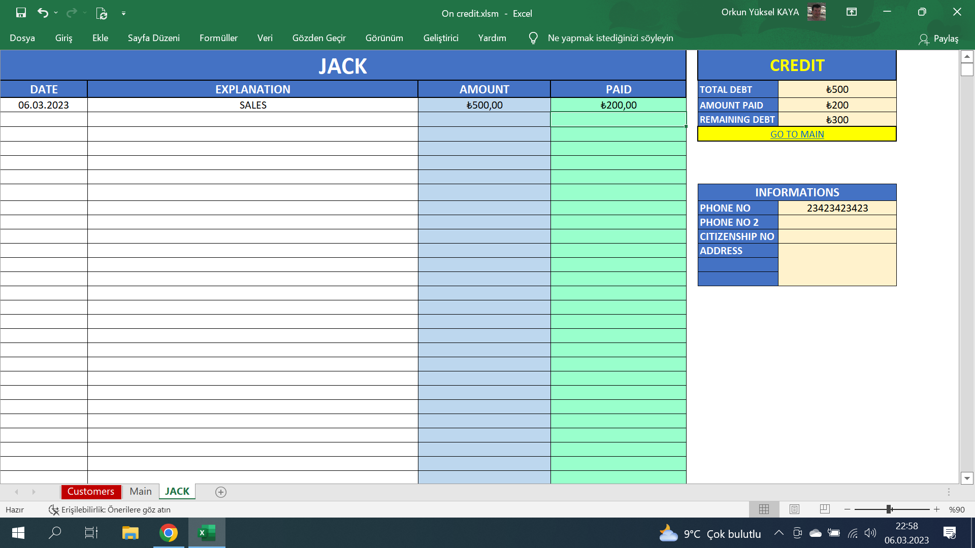 Accounts Receivable Ledger - Sales Ledger Excel VBA Program - Program Sepeti