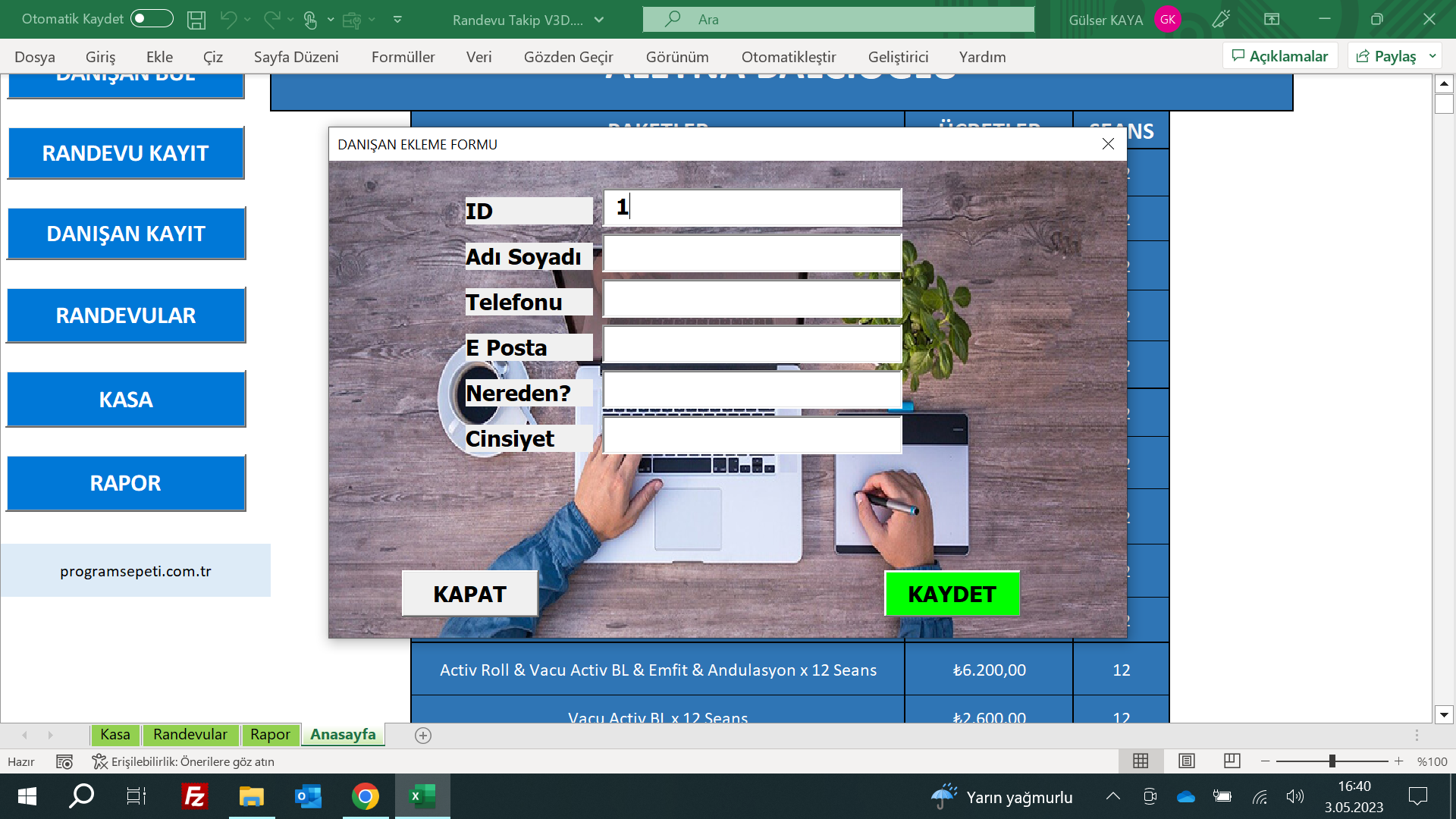 Excel Programlar - Size Özel Programlar