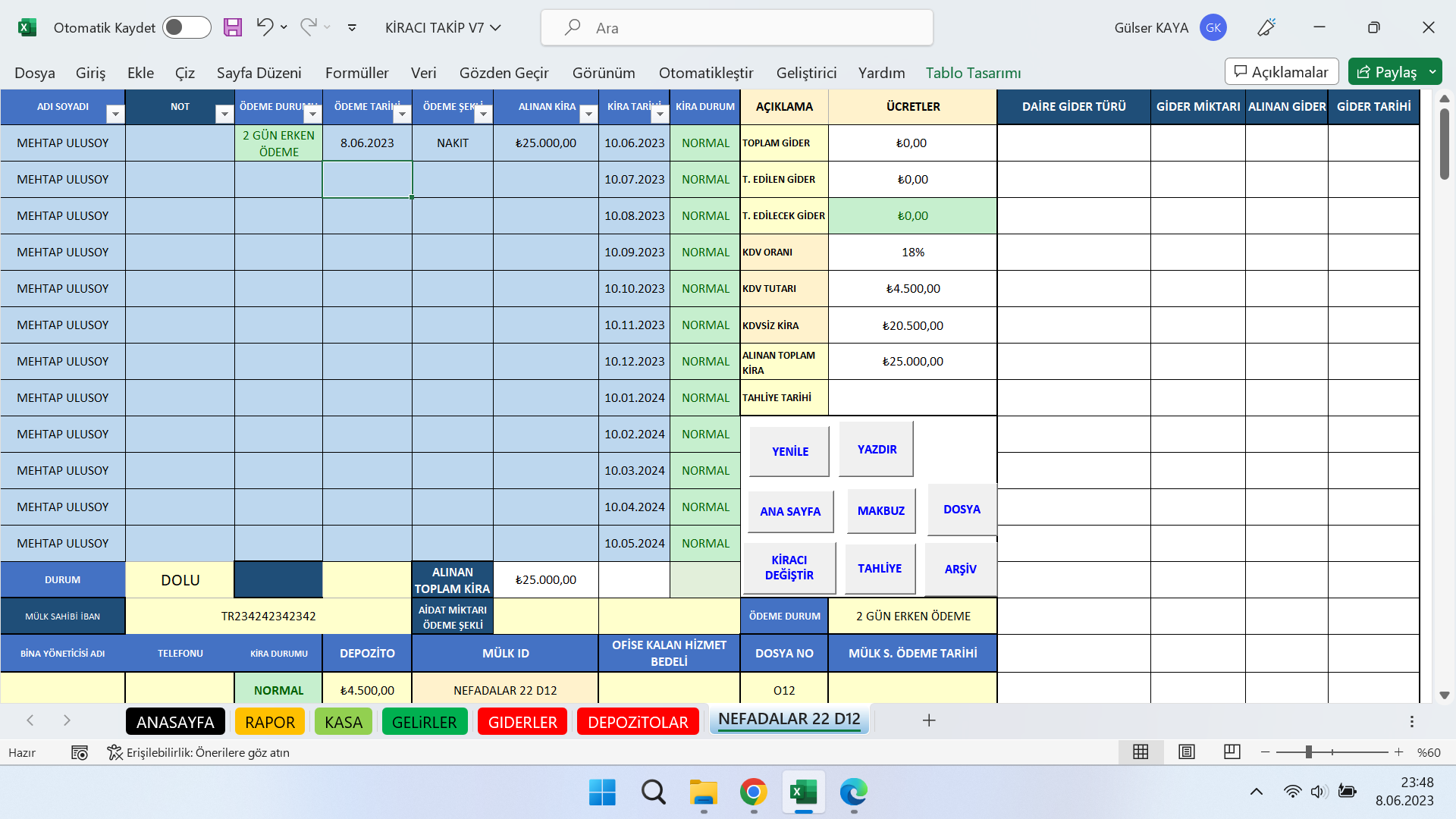 Emlak Portföy ve Kiracı, Kira Kontrat Takip Programı Excel ve Web Mobil - Program Sepeti