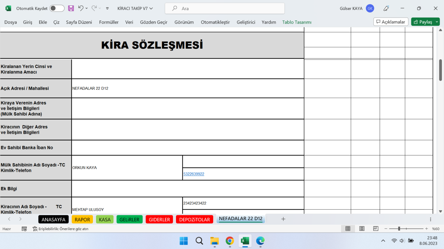 Kiracı Kira Kontrat Gelir Gider ve Depozito Takip Programı Excel VBA - Program Sepeti